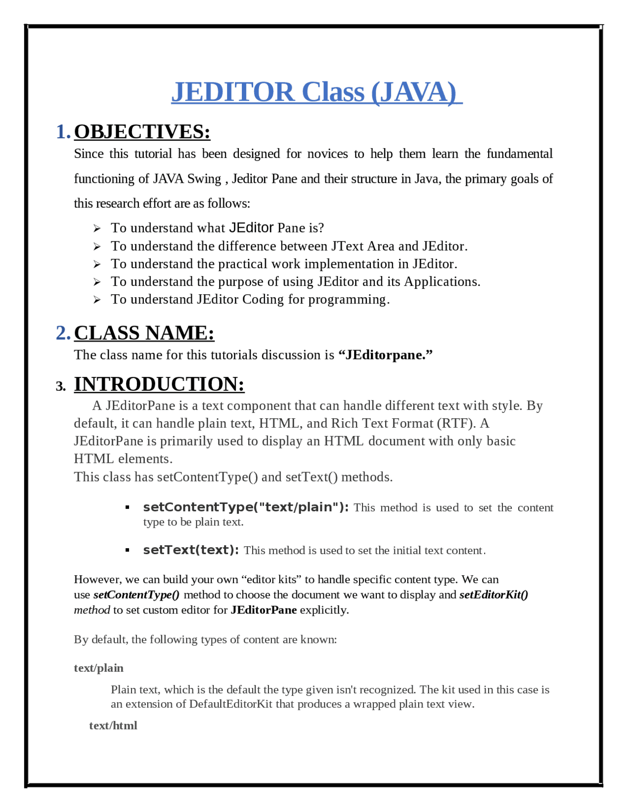 How To Use Jeditor In Java Docsity