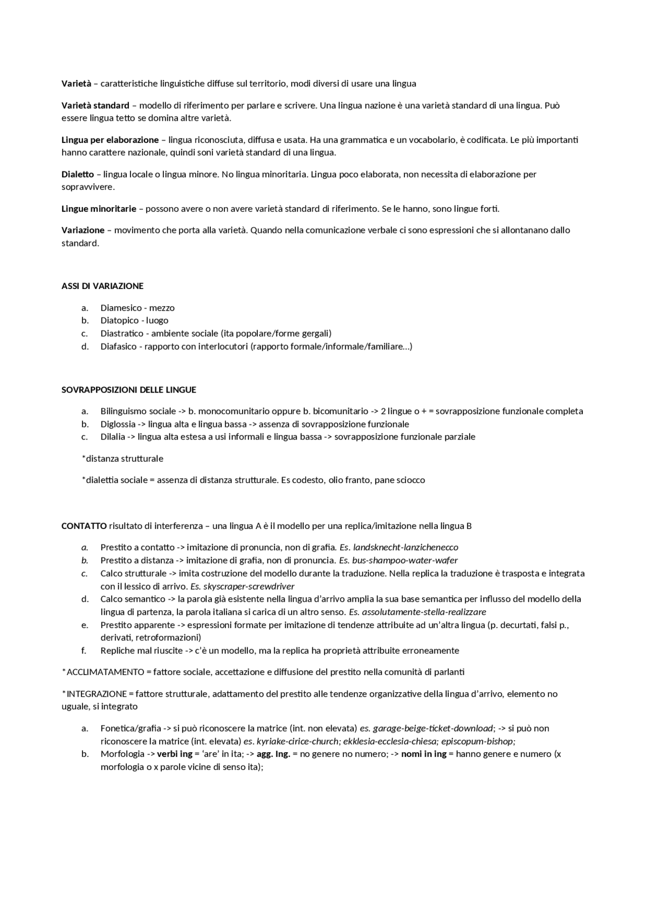 Schema Linguistica Generale Gobber Prima Parte Docsity