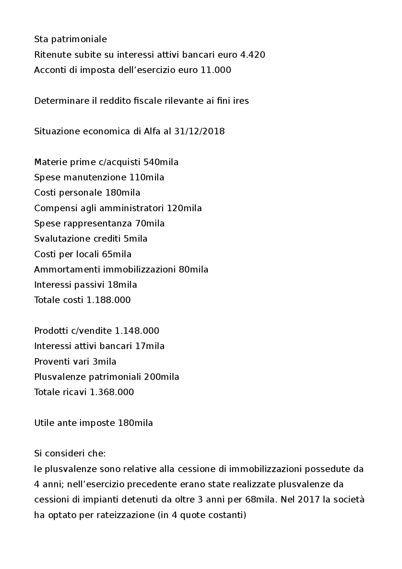 Appunti Su Calcolo Ires Docsity