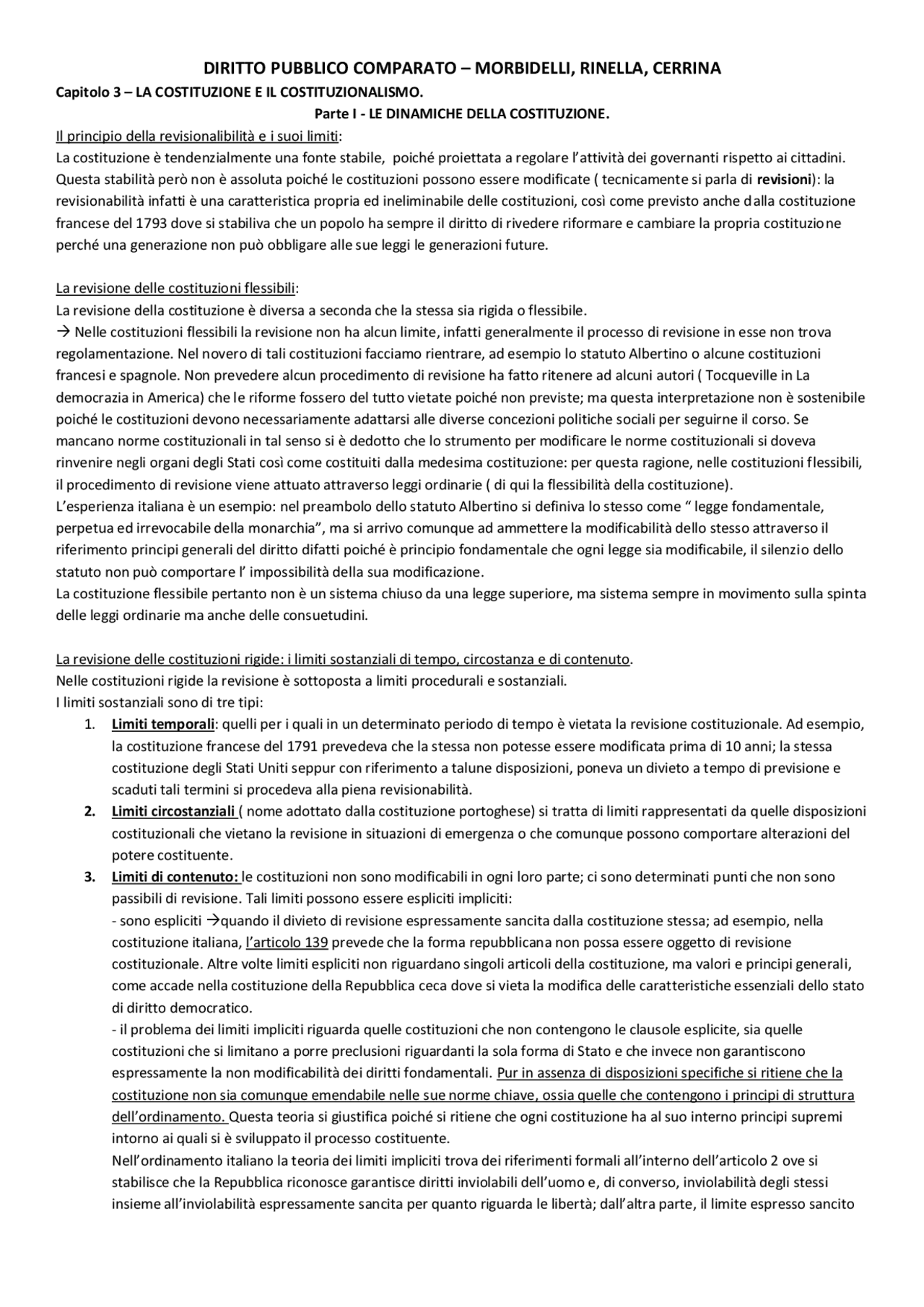 Riassunto Capp 3 E 9 Del Manuale Di Diritto Costituzionale Comparato
