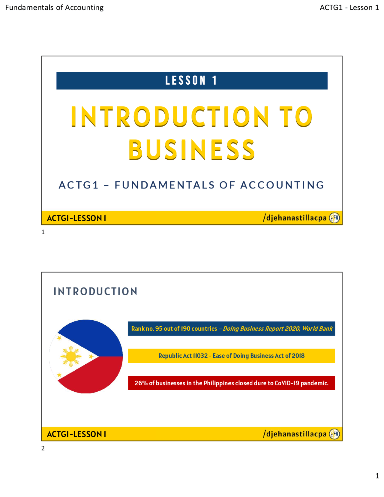 Lesson about accounting - Docsity