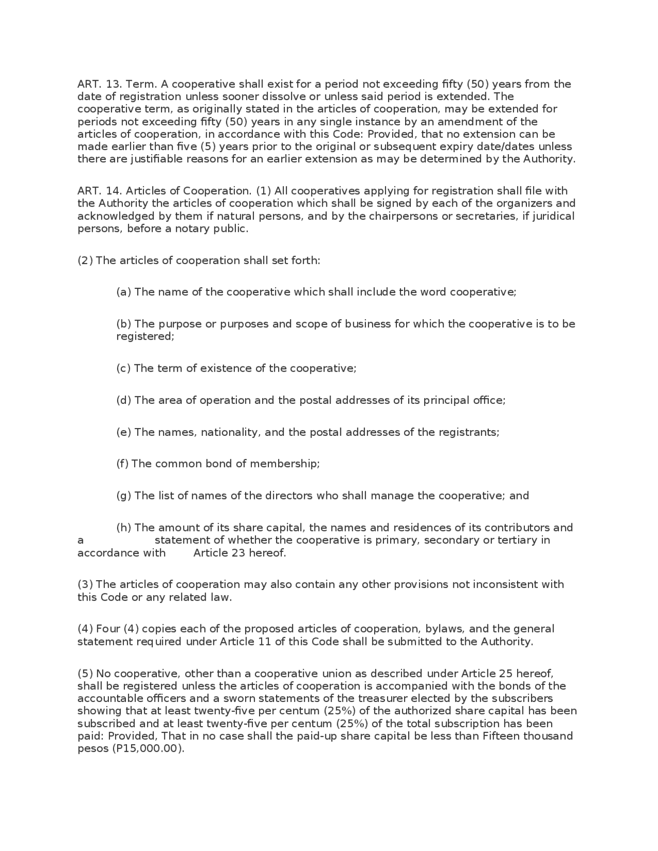 Cooperative Law: Articles of Cooperation and Bylaws | Summaries Law ...