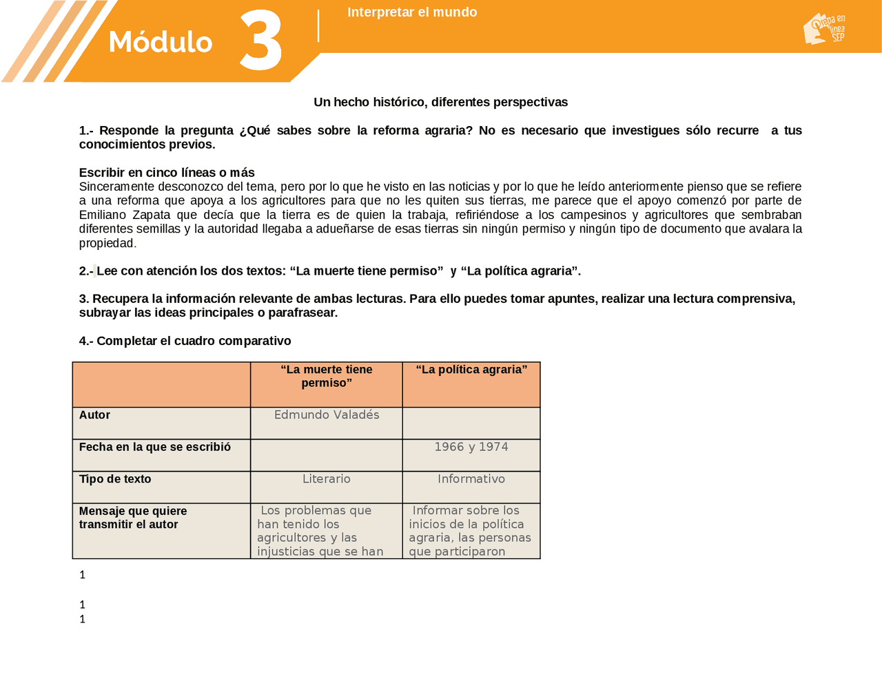 Actividad Integradora 1 Modulo 3 Apuntes De Historia Docsity