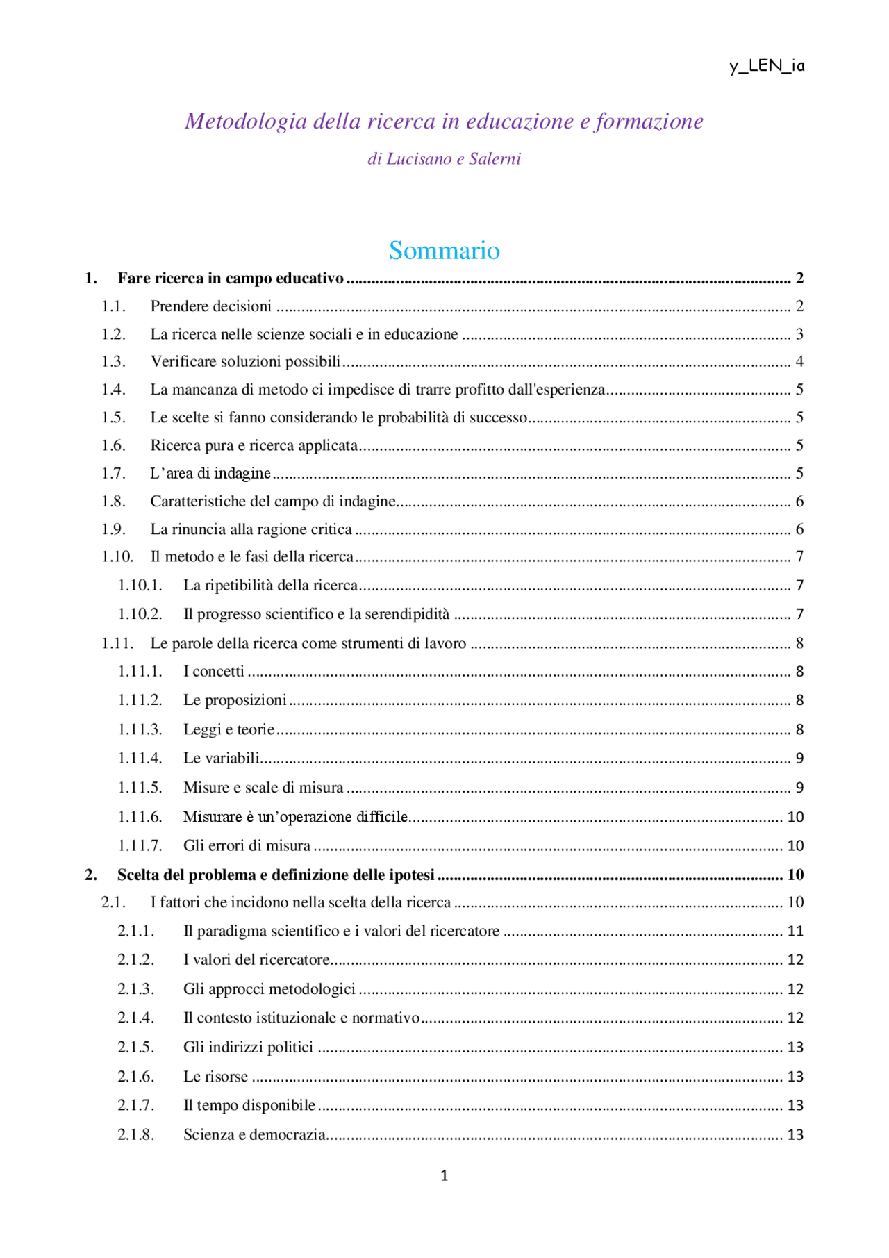 Metodologia Della Ricerca In Educazione E Formazione Docsity