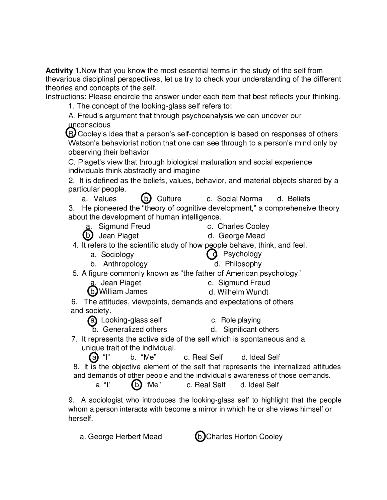 Understanding The Self Docsity