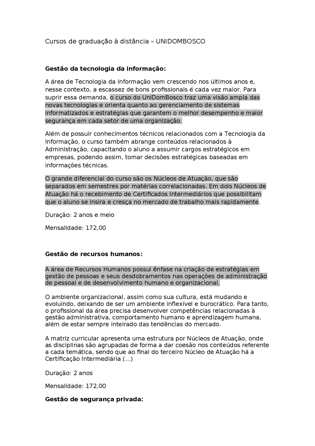 Cursos Graduação à Distância Docsity