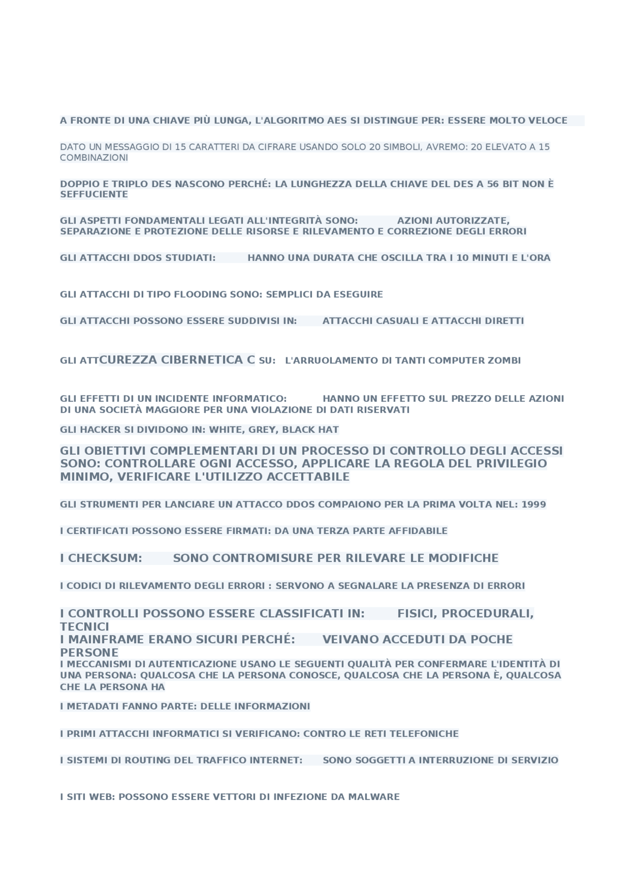 Test Sicurezza E Disaster Recovery Nei Sistemi Informatici Docsity
