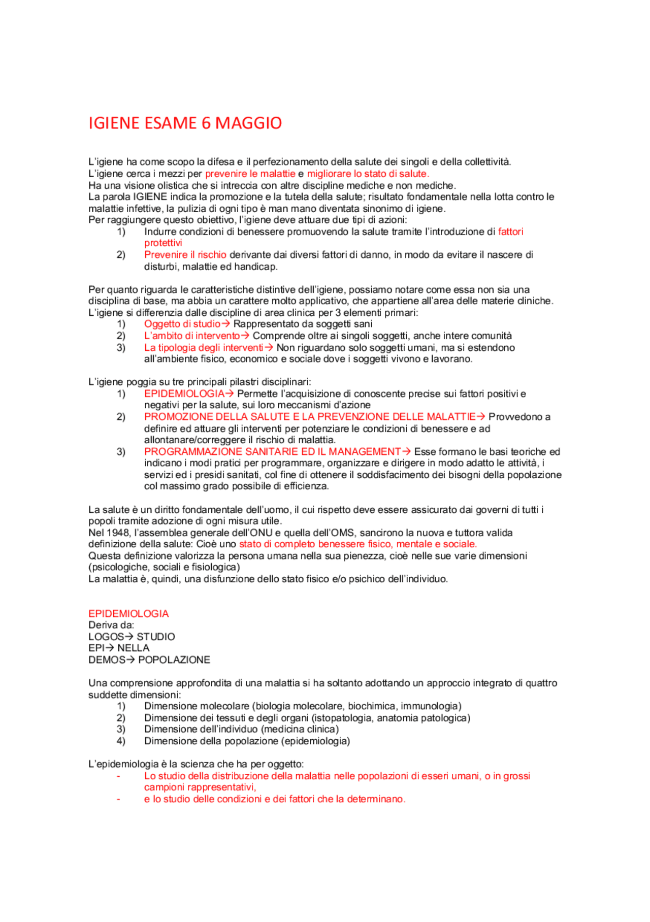 Appuntiiiiiii Di Igieneeeee Appunti Di Infermieristica Docsity
