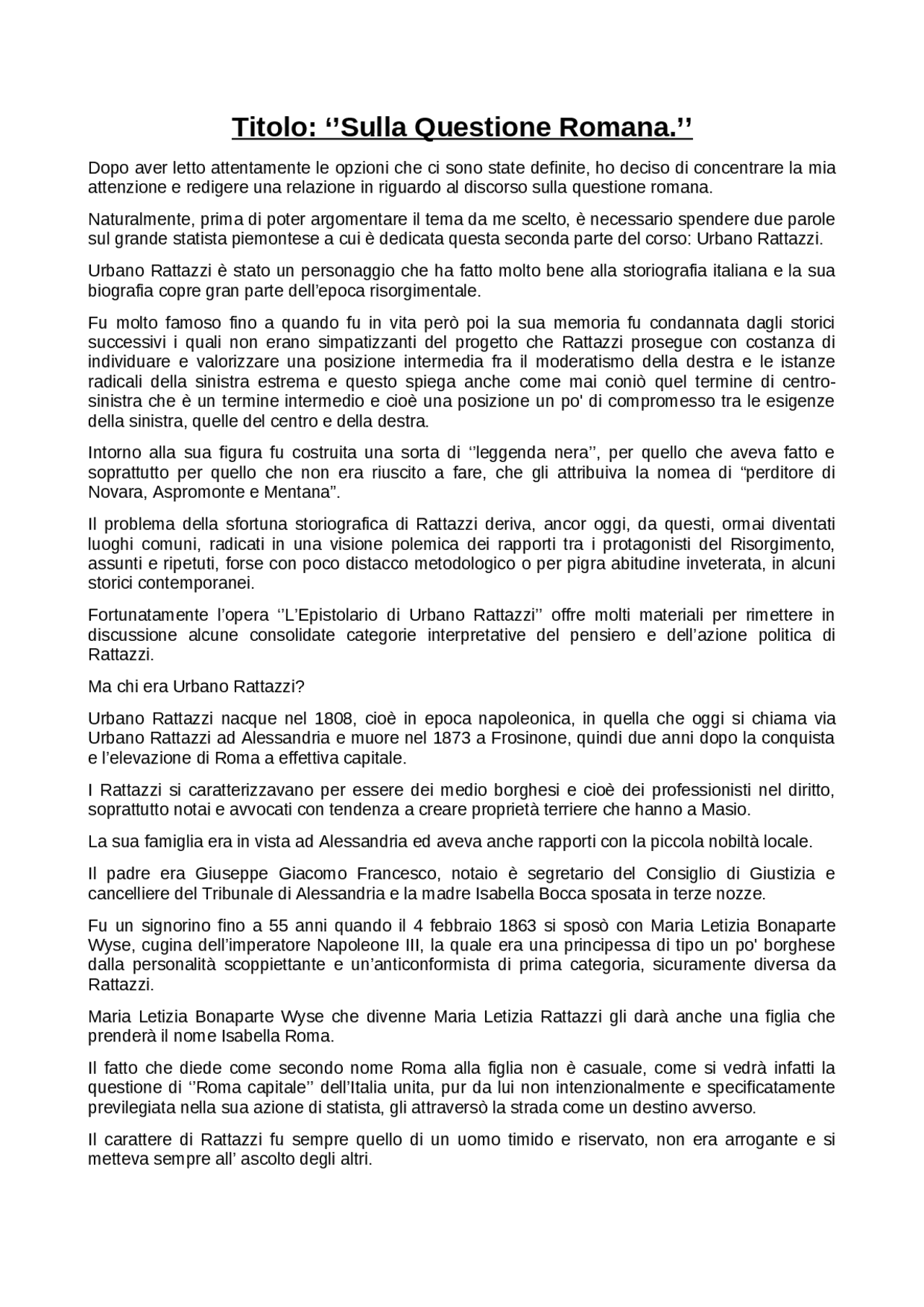 Storia del pensiero risorgimentale - Docsity