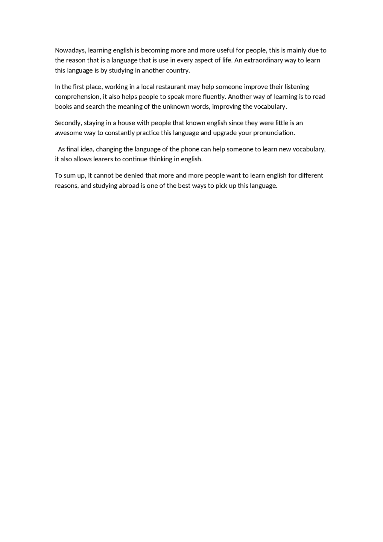 Essay De Task Learning English Docsity