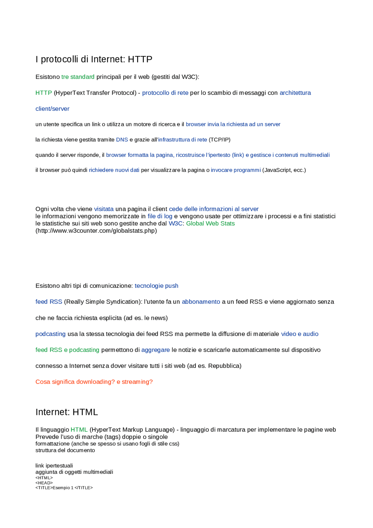 I protocolli di internet - Docsity