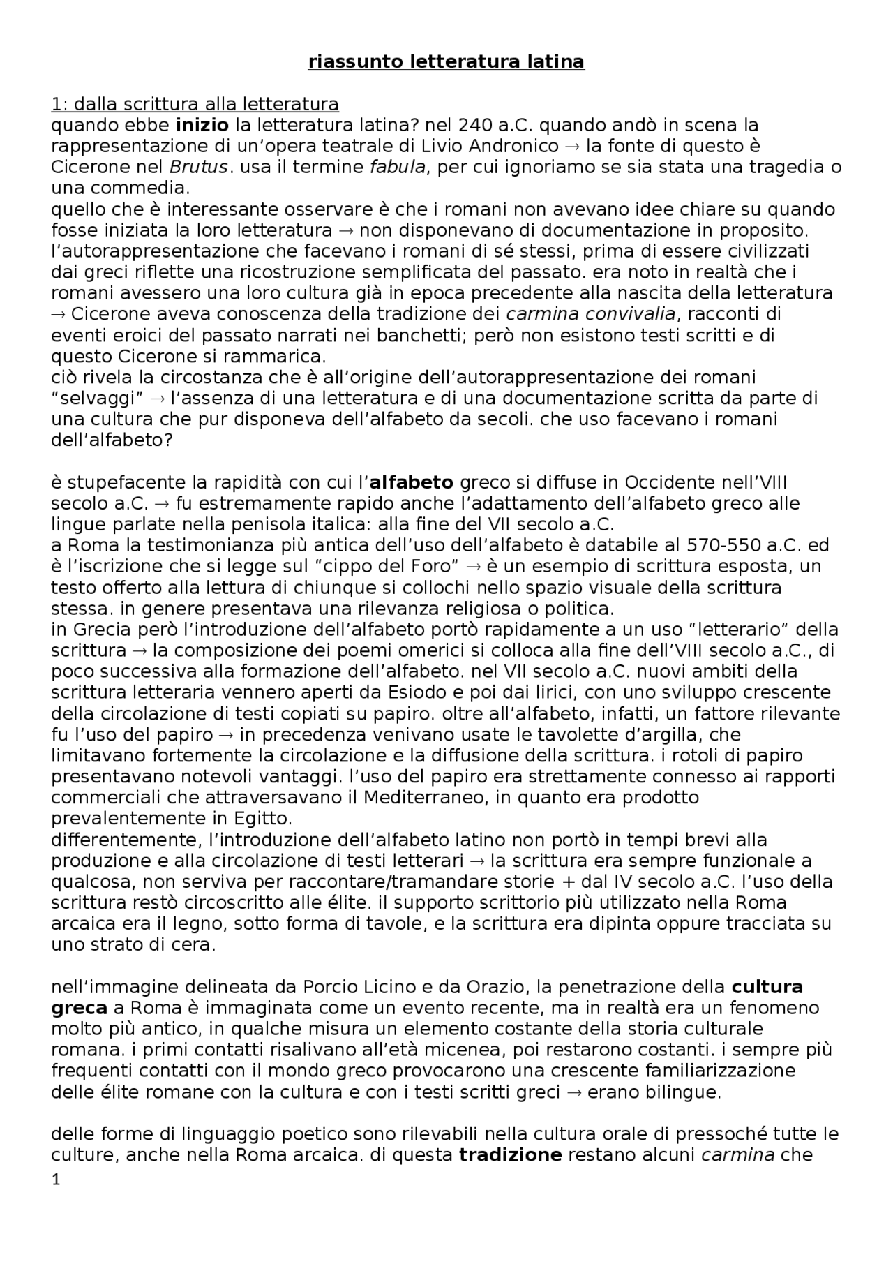 Letteratura latina Fabio Stok | Schemi e mappe concettuali di ...