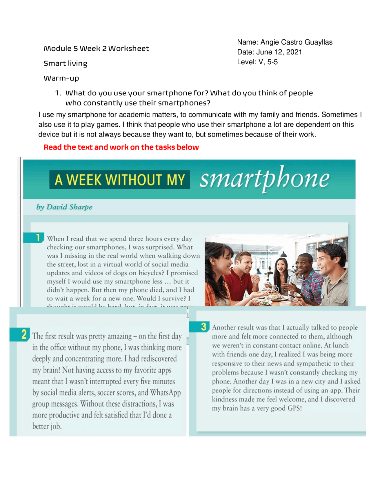 Module 5 Week 2 worksheets - Docsity