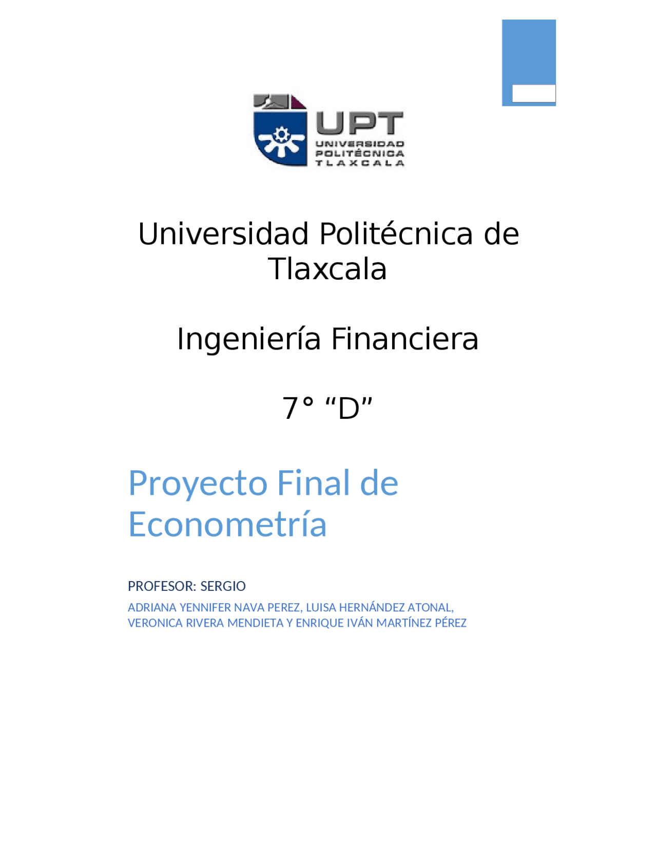 Trabajo de investigacion de econometria - Docsity