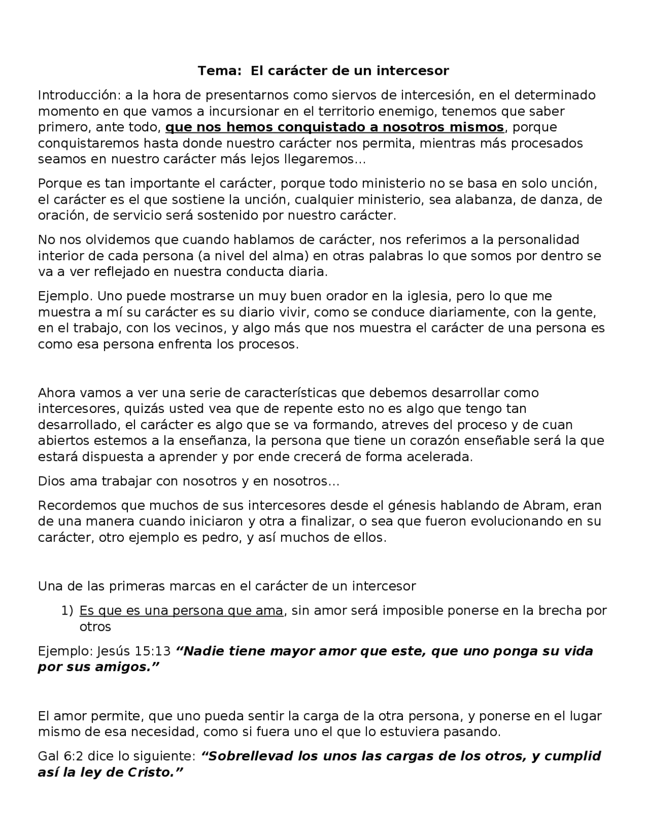 Carácter de un intercesor | Apuntes de Lengua y Literatura | Docsity