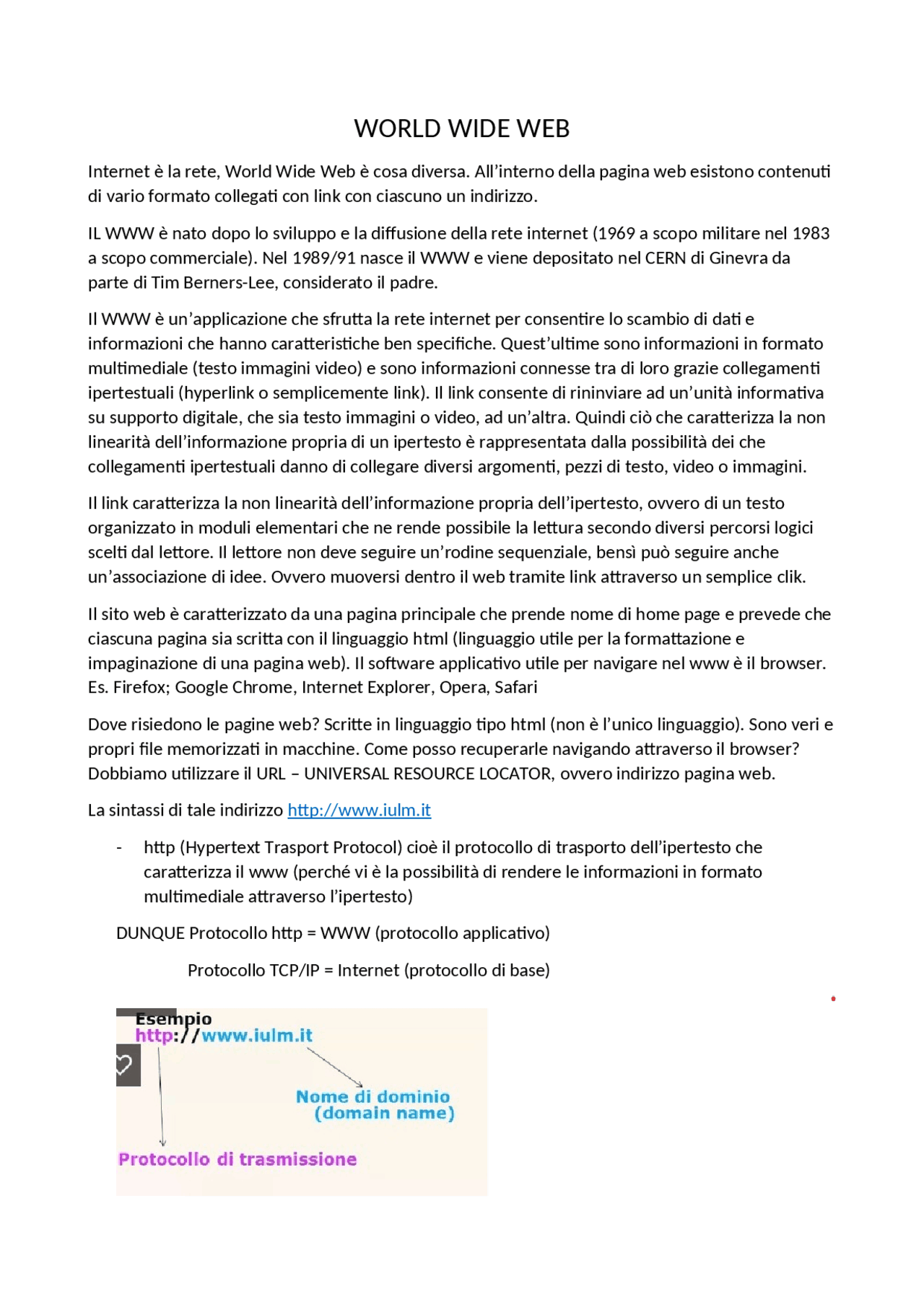 World Wide Web Sitd Iulm Appunti Docsity