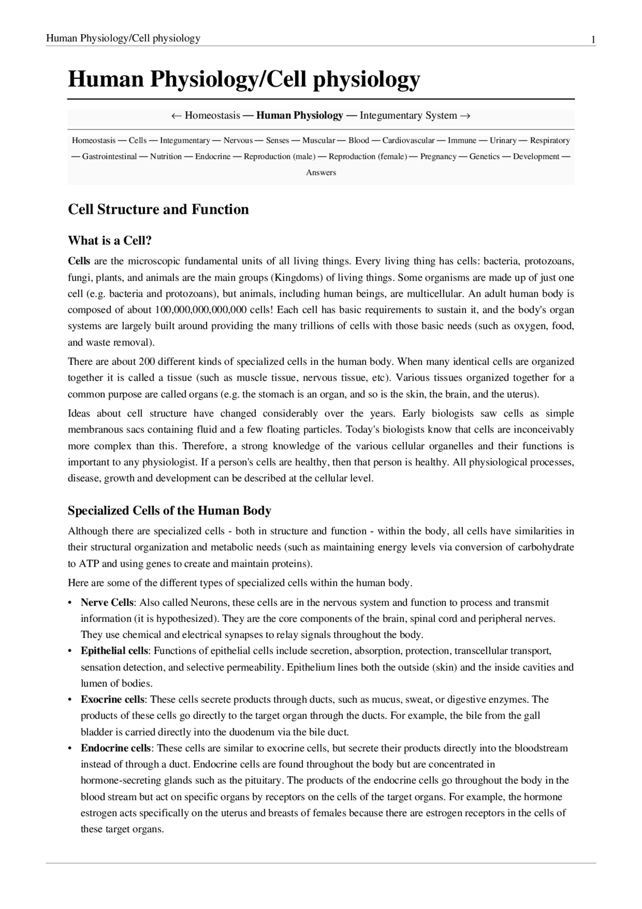 Cell- Anatomy- physiology - Docsity