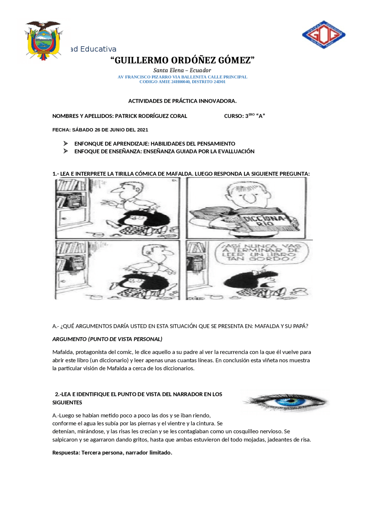 Punto de vista del autor. - Docsity