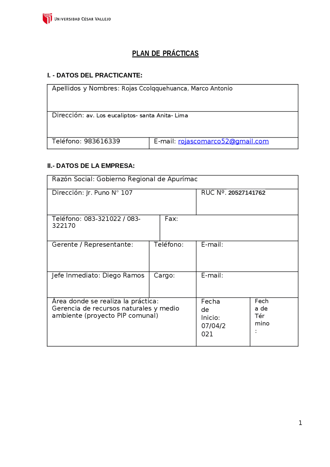 MI2 - Plan de Practicas Esquema.docx - Docsity