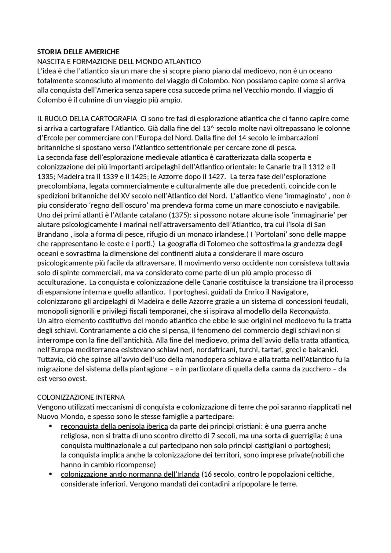 Storia Delle Americhe Docsity