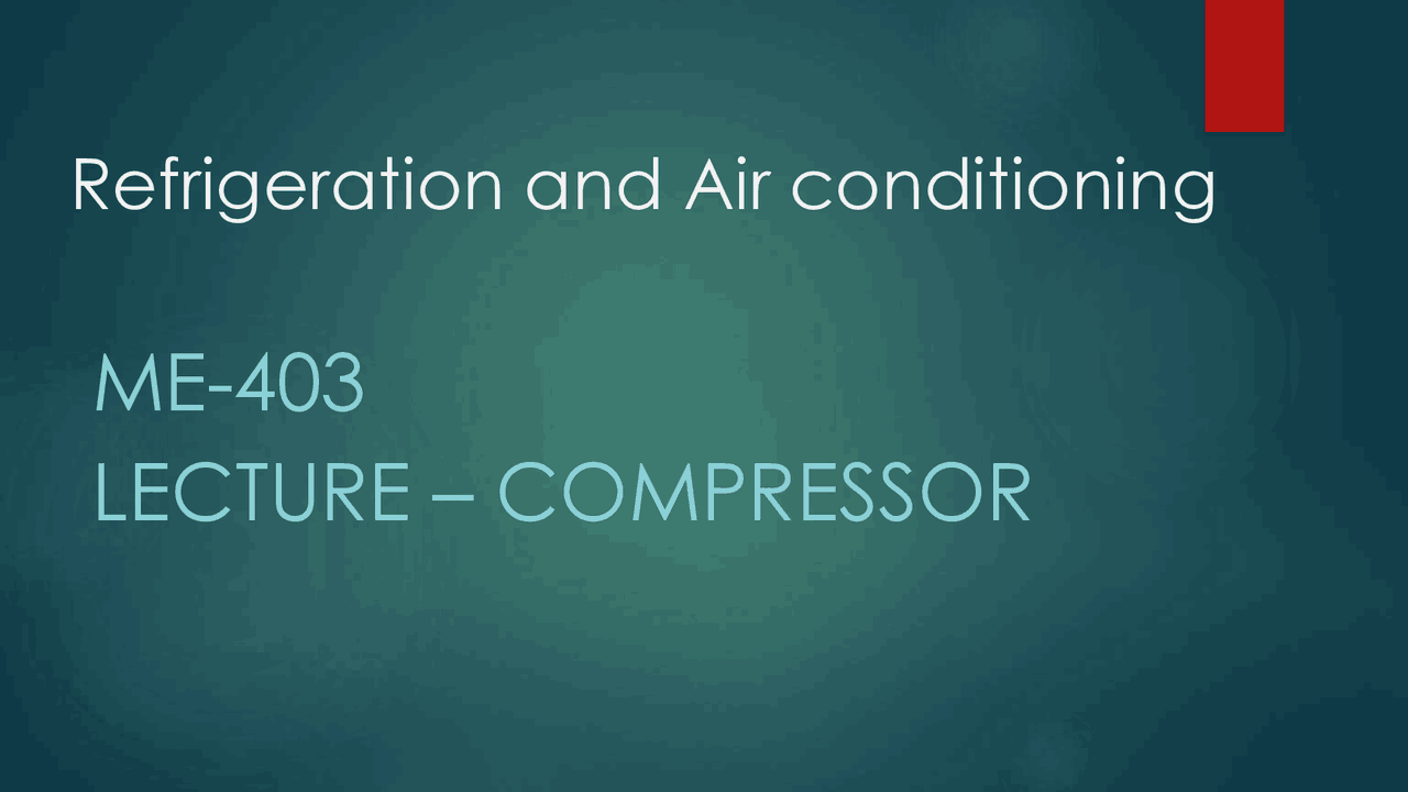 Compressor and its types - Docsity