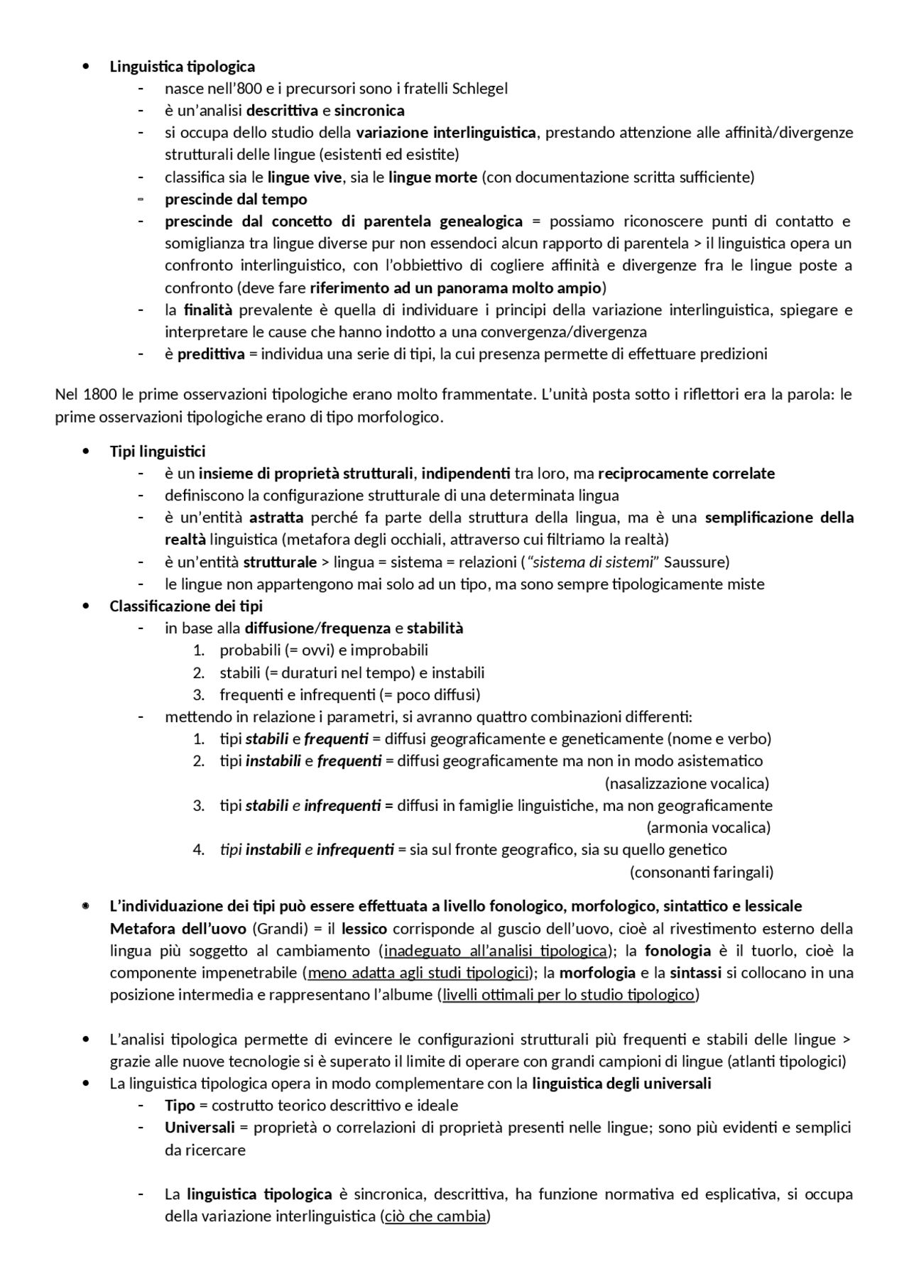 Tipologia Linguistica Docsity