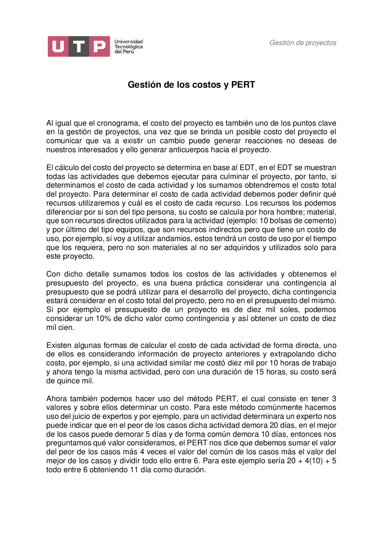 Gestion De Proyectos Docsity