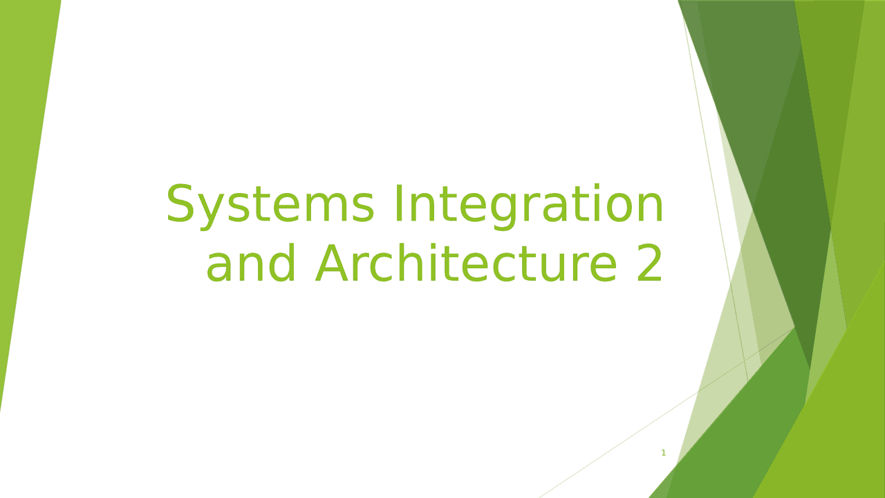 Topic I System Integration Overview Docsity
