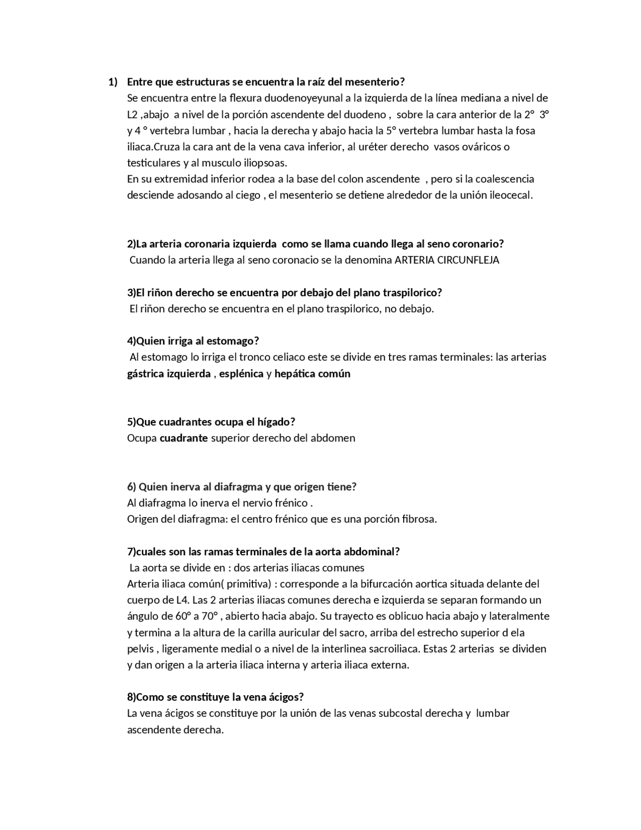 Preguntas sobre los sistemas del cuerpo humano - Docsity