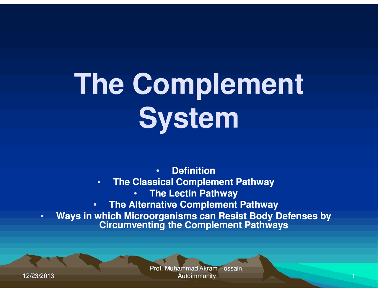 Complement System Simplified Notes Docsity