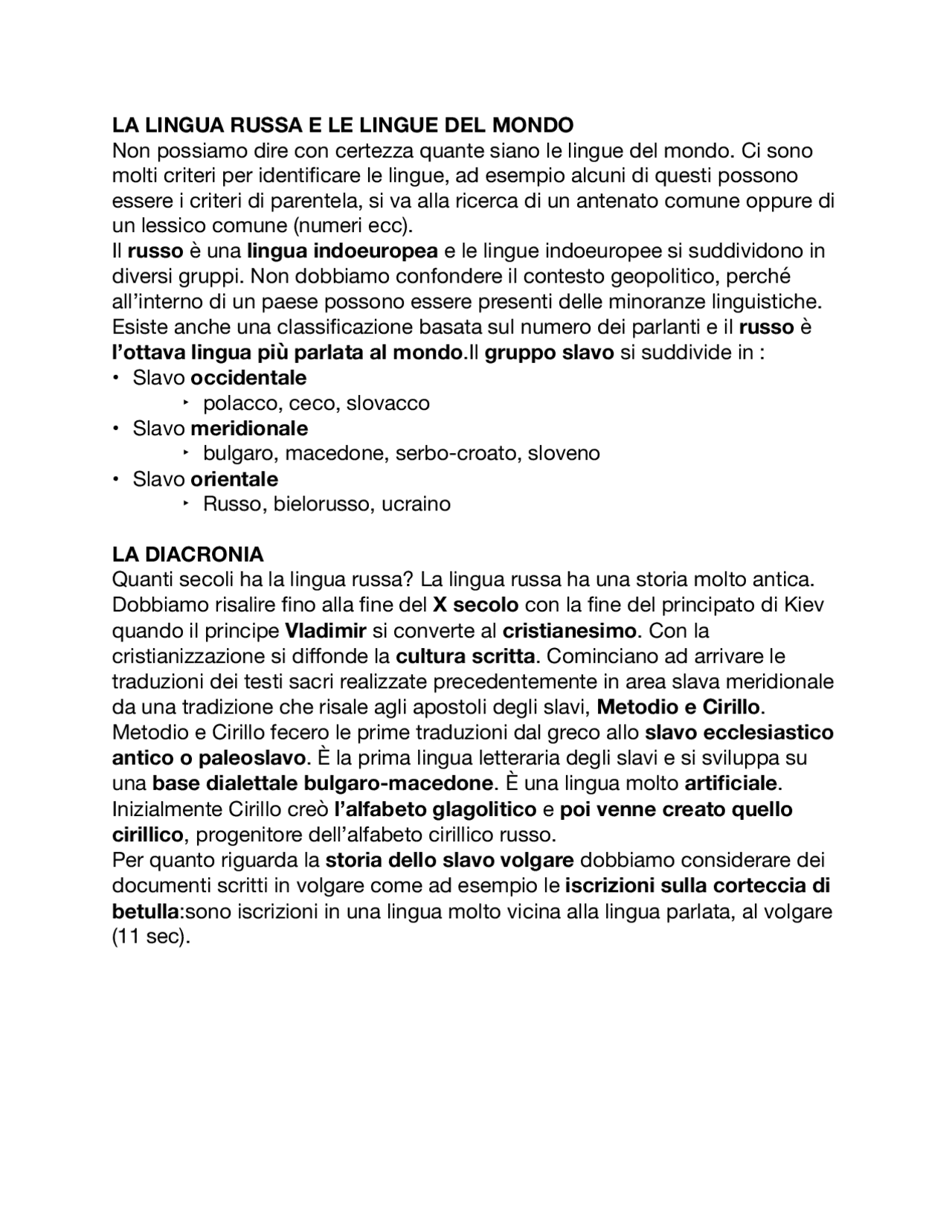 Appunti Completi Di Lingua Russa 1 Bruni Docsity