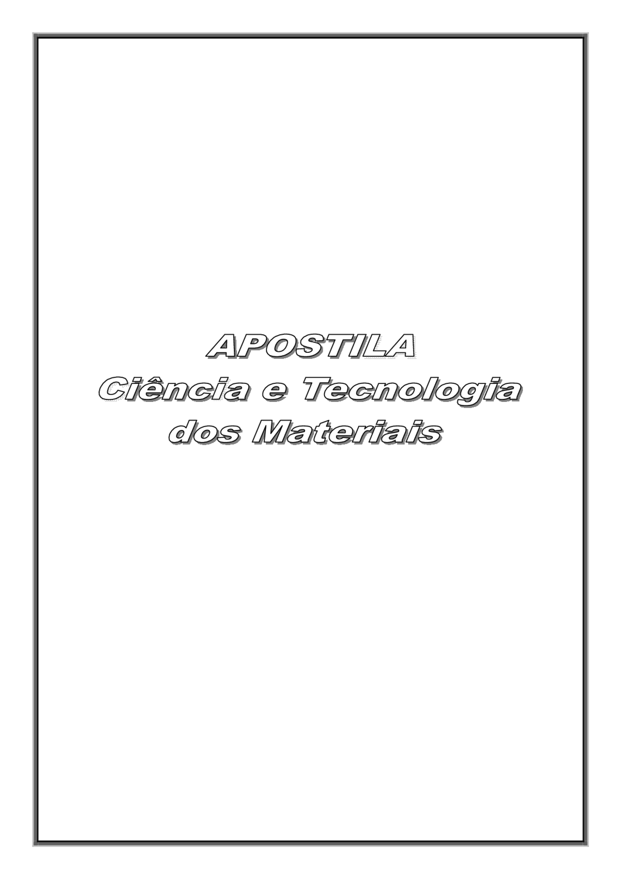 Apostila Ciência Dos Materiais Cap 1 Docsity