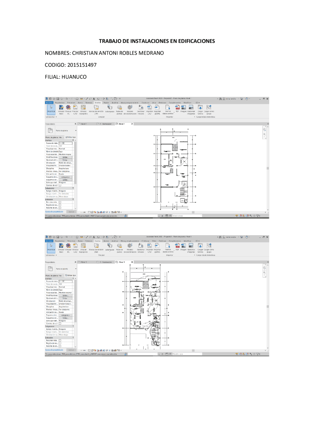 TRABAJO DE INSTALACIONES EN EDIFICACIONES - Docsity