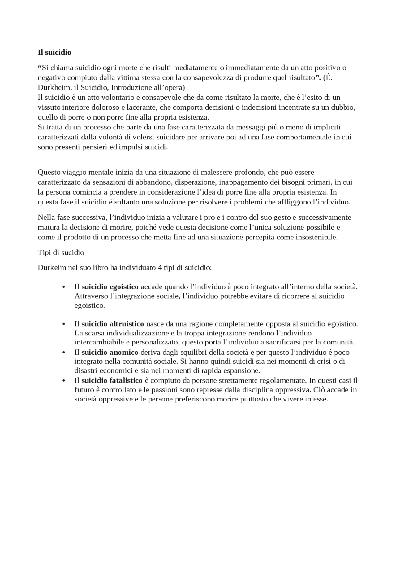 Il Suicidio Di Duekheim Docsity
