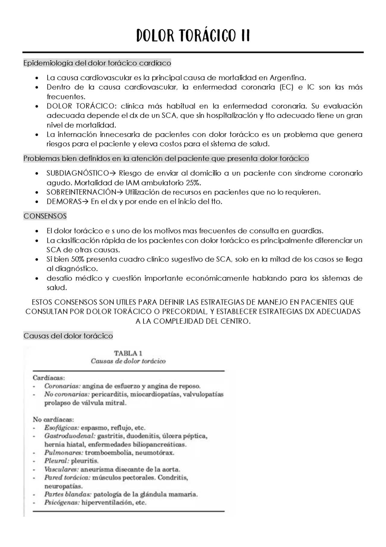 Dolor TorÁcico 2 Patologia Docsity