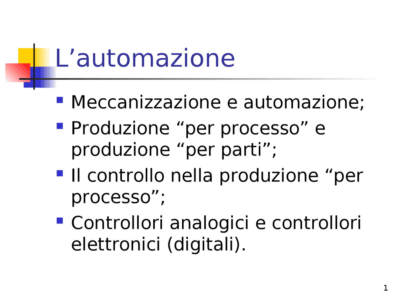 Storia Automazione Appunti Docsity
