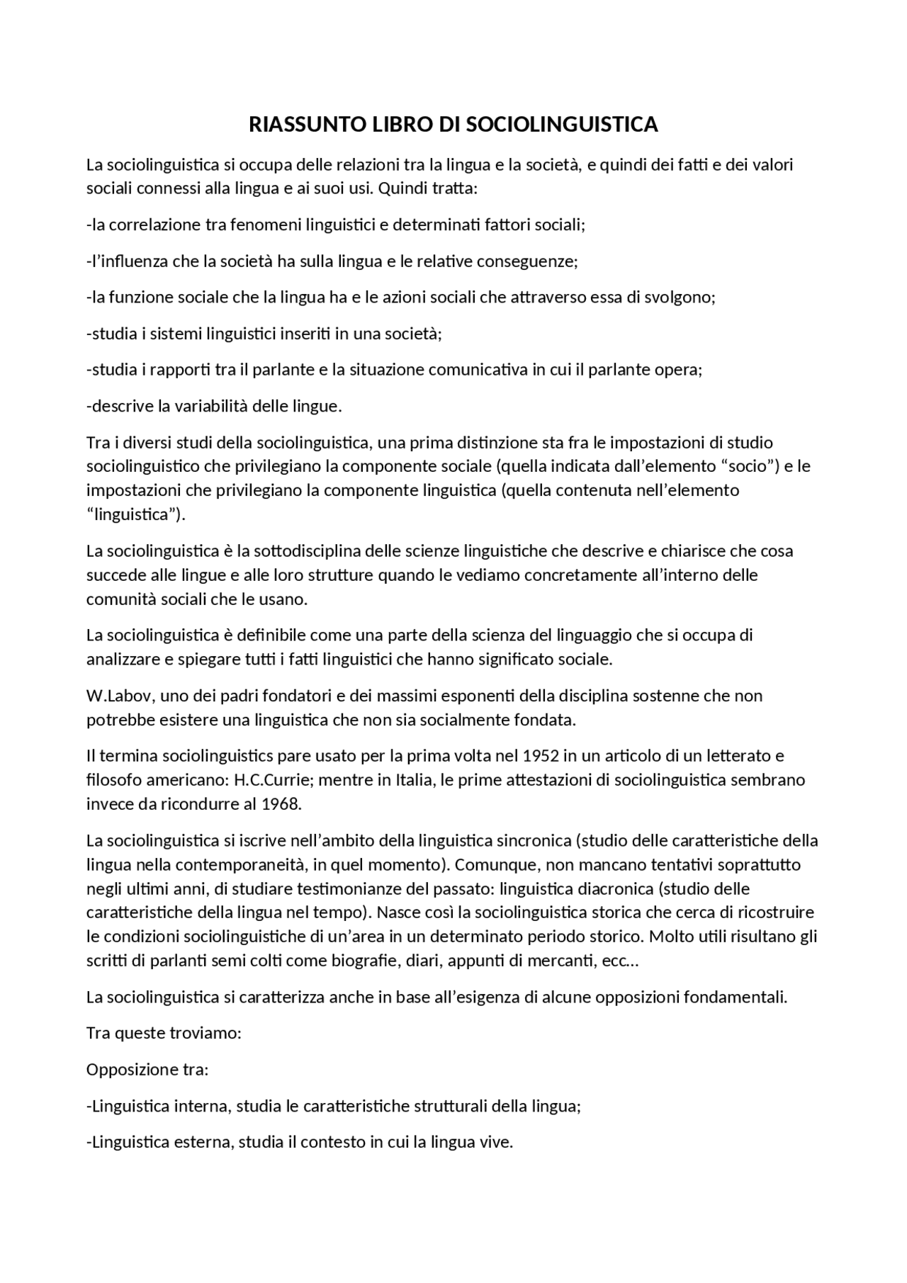 Sociolinguistica Docsity