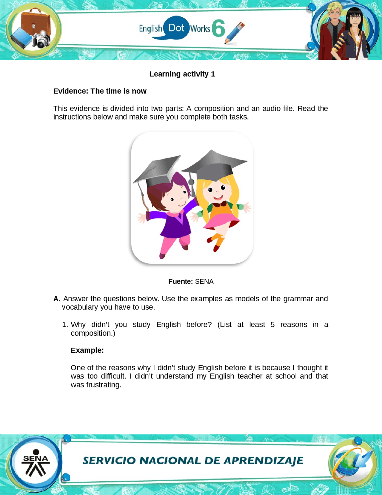 Ingles Dot Works 6 Sena Ejercicios De Idioma Inglés Docsity