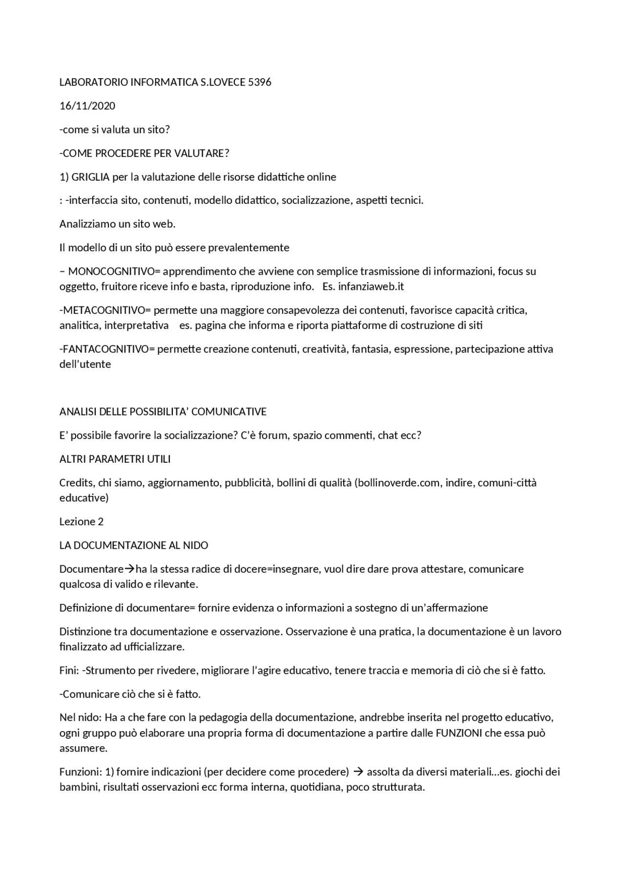 Laboratorio Di Ricerca Informatica Docsity