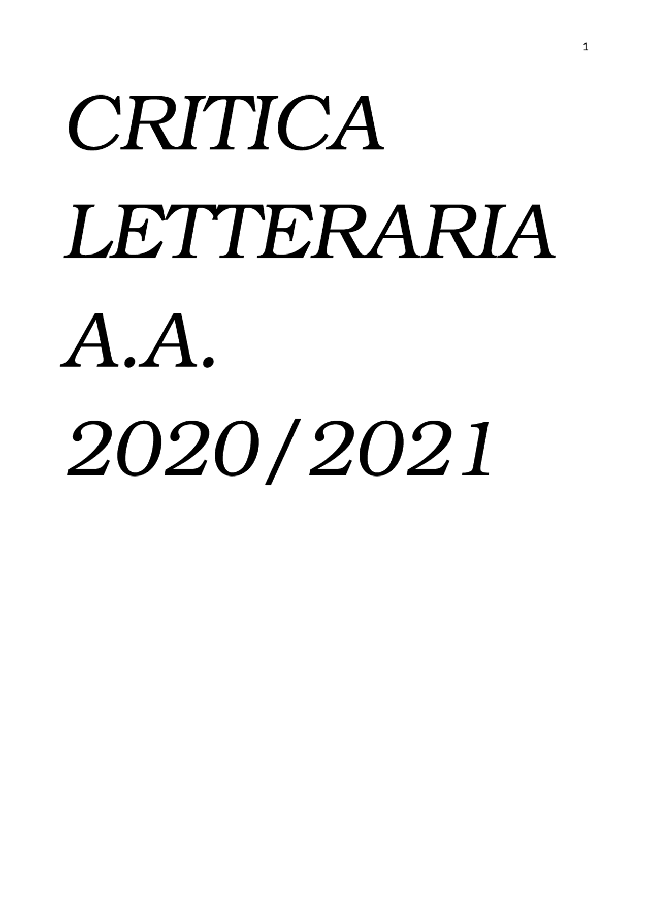 Appunti Critica Letteraria Docsity