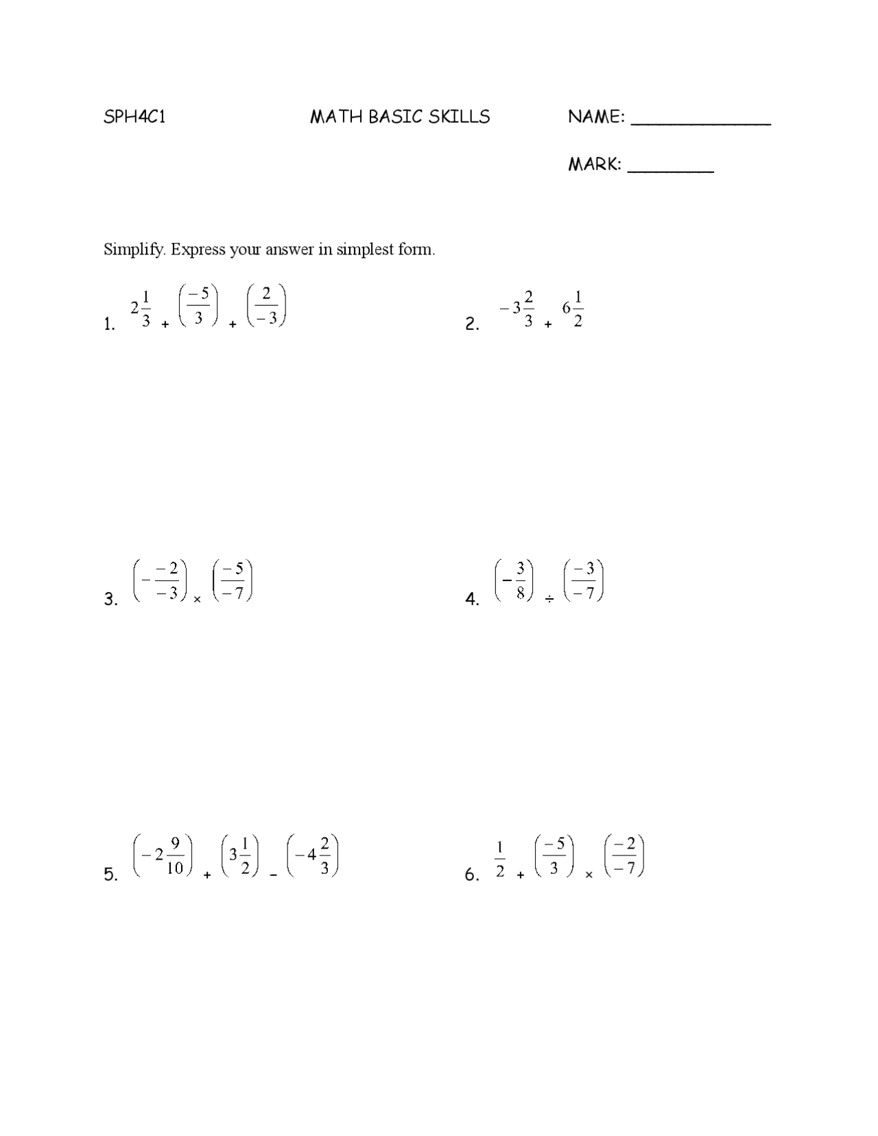 Basic math to all high school students - Docsity