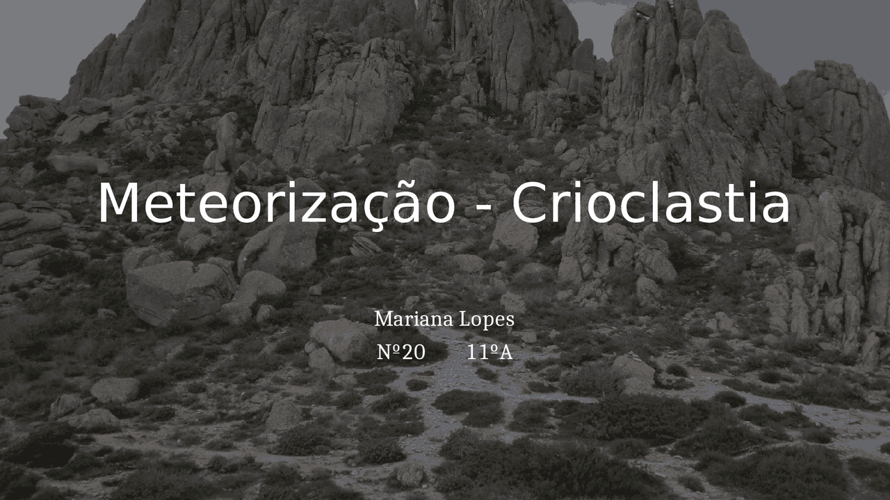 Meteorização- Crioclastia - Docsity