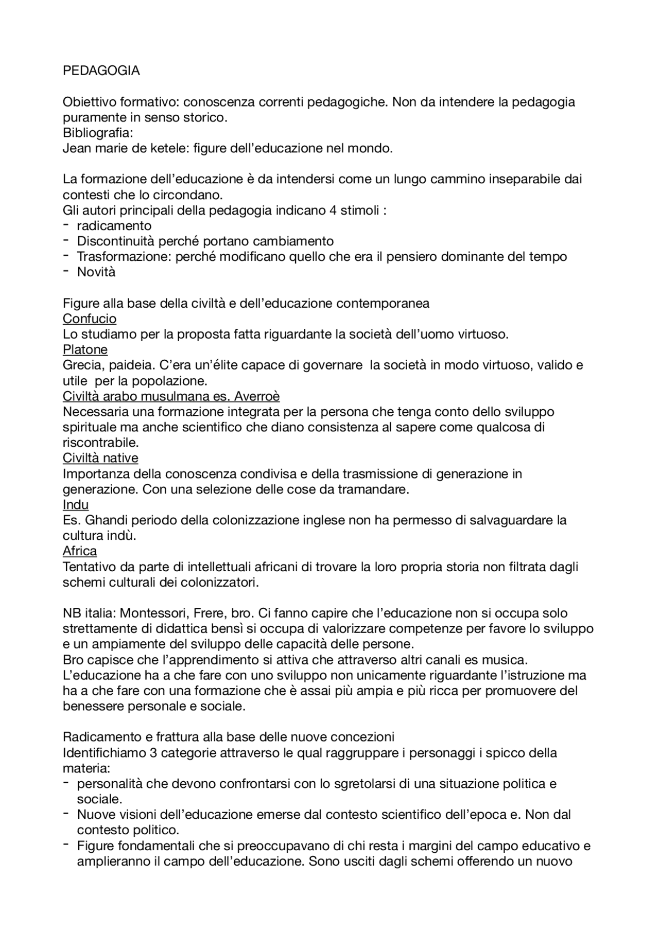 Introduzione Alla Pedagogia Docsity