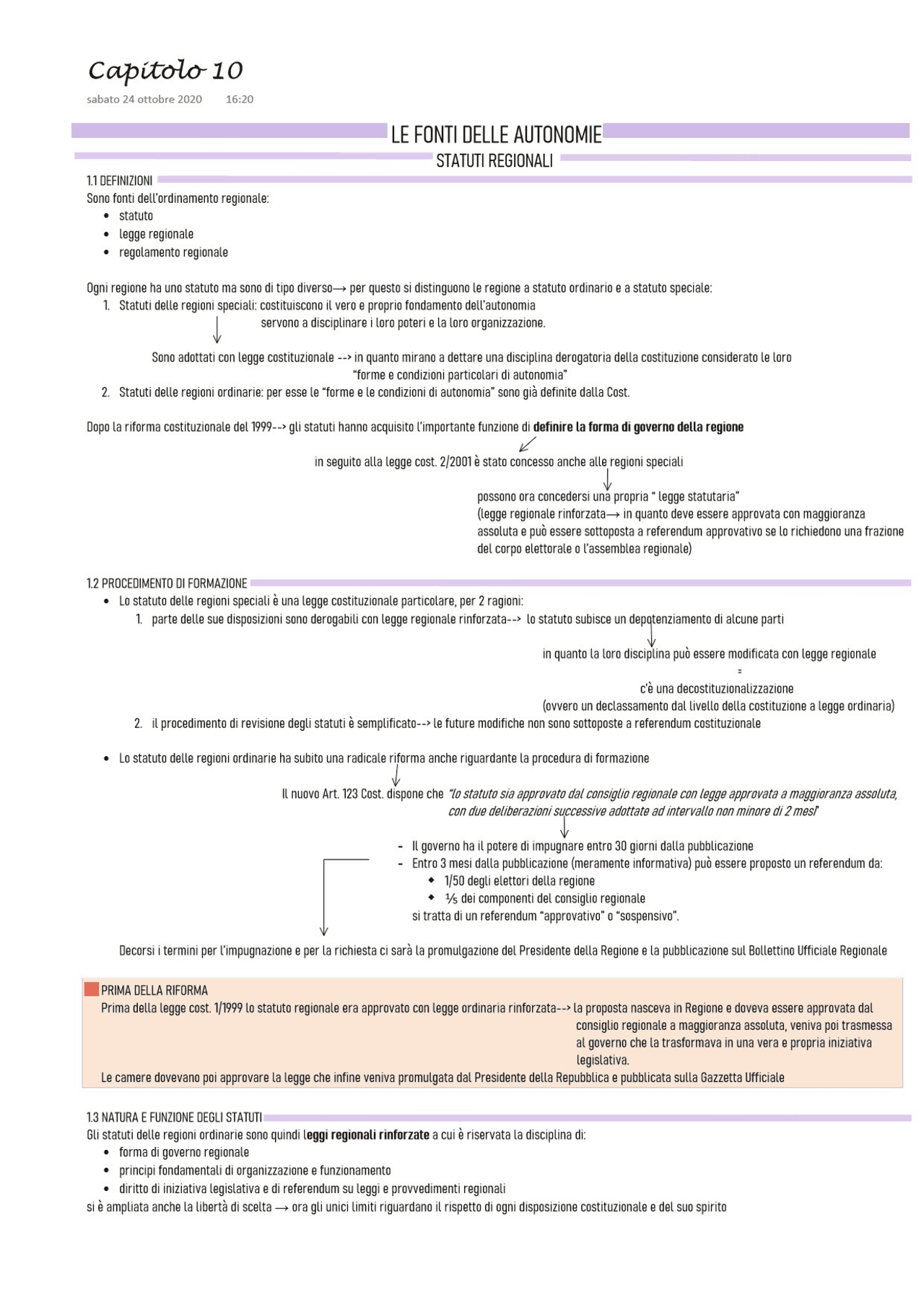 Schemi Fonti Delle Autonomie Docsity