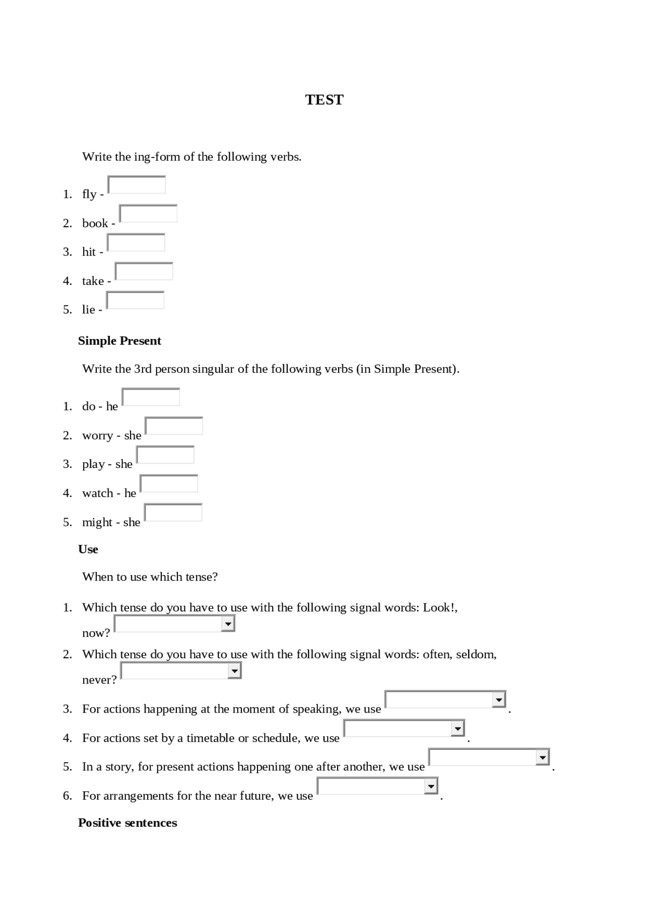 Present simple vs continuous quiz - Docsity