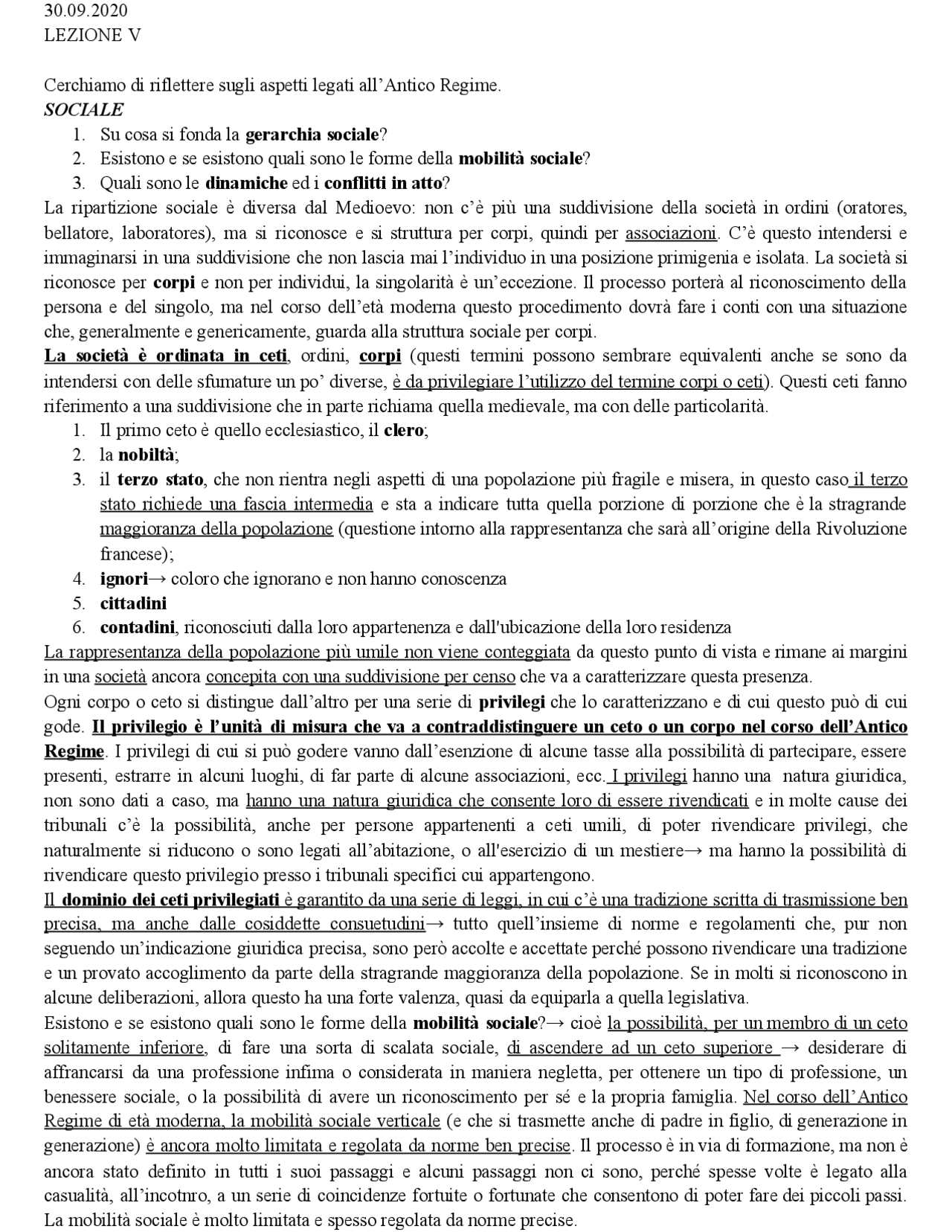 Storia Moderna Ancien Regime Docsity