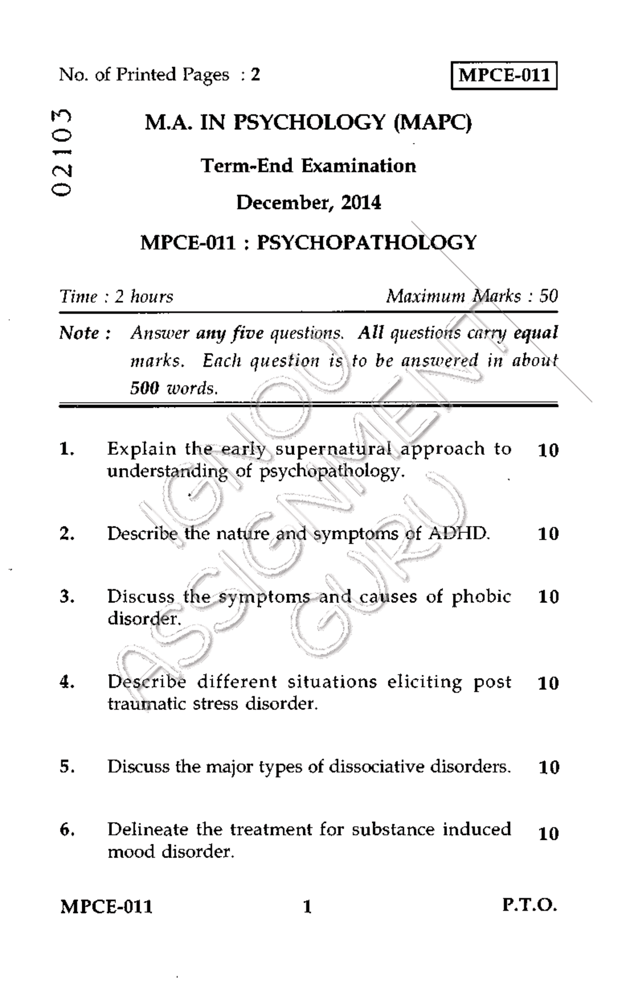 Ignou Mapc Assignment Questions Docsity