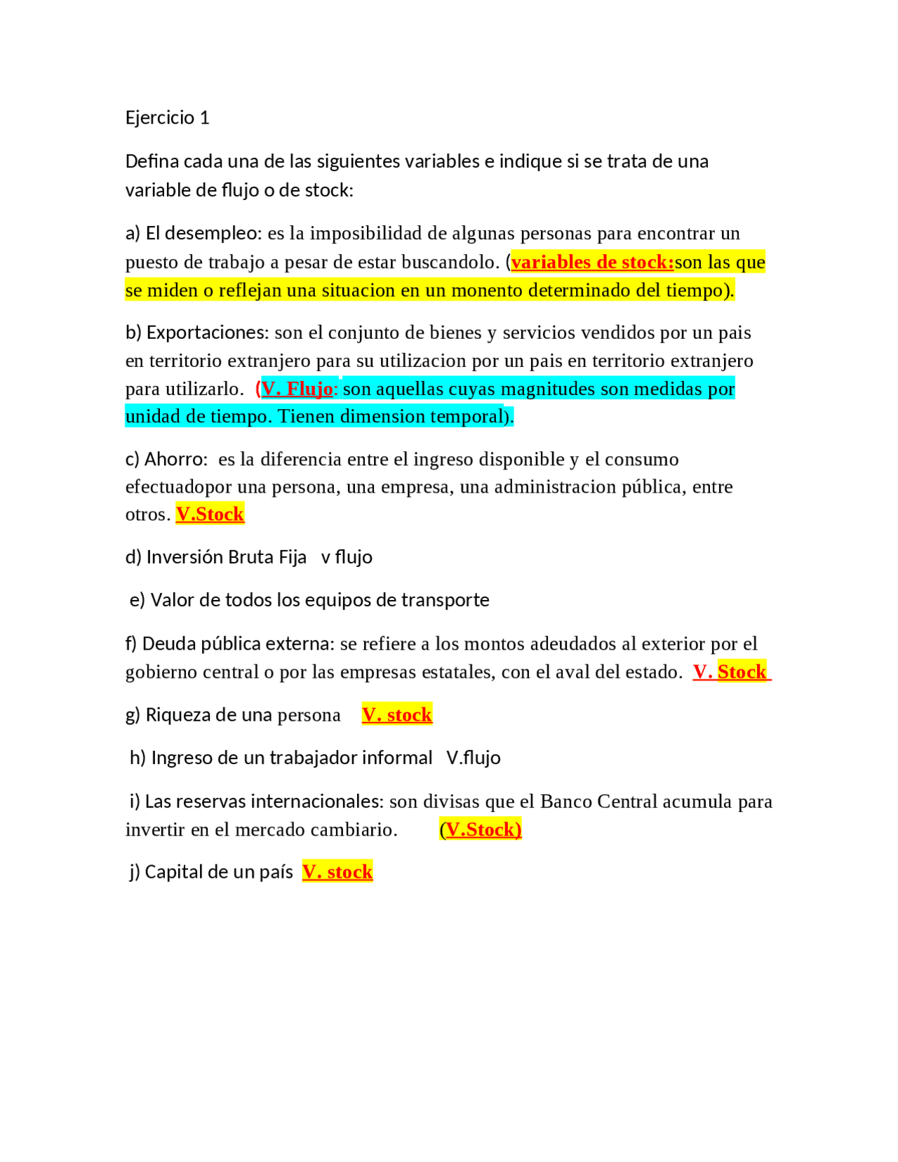 Ejercicio De Macroeconomia Ejercicios De Macroeconomía Docsity