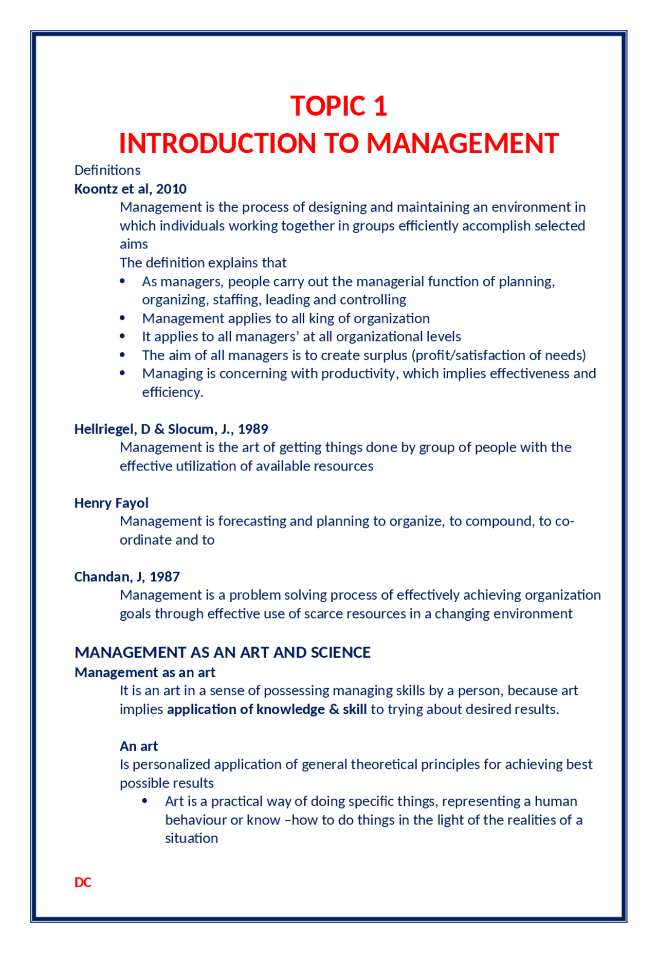 ORGANIZATION MANAGEMENT - Docsity
