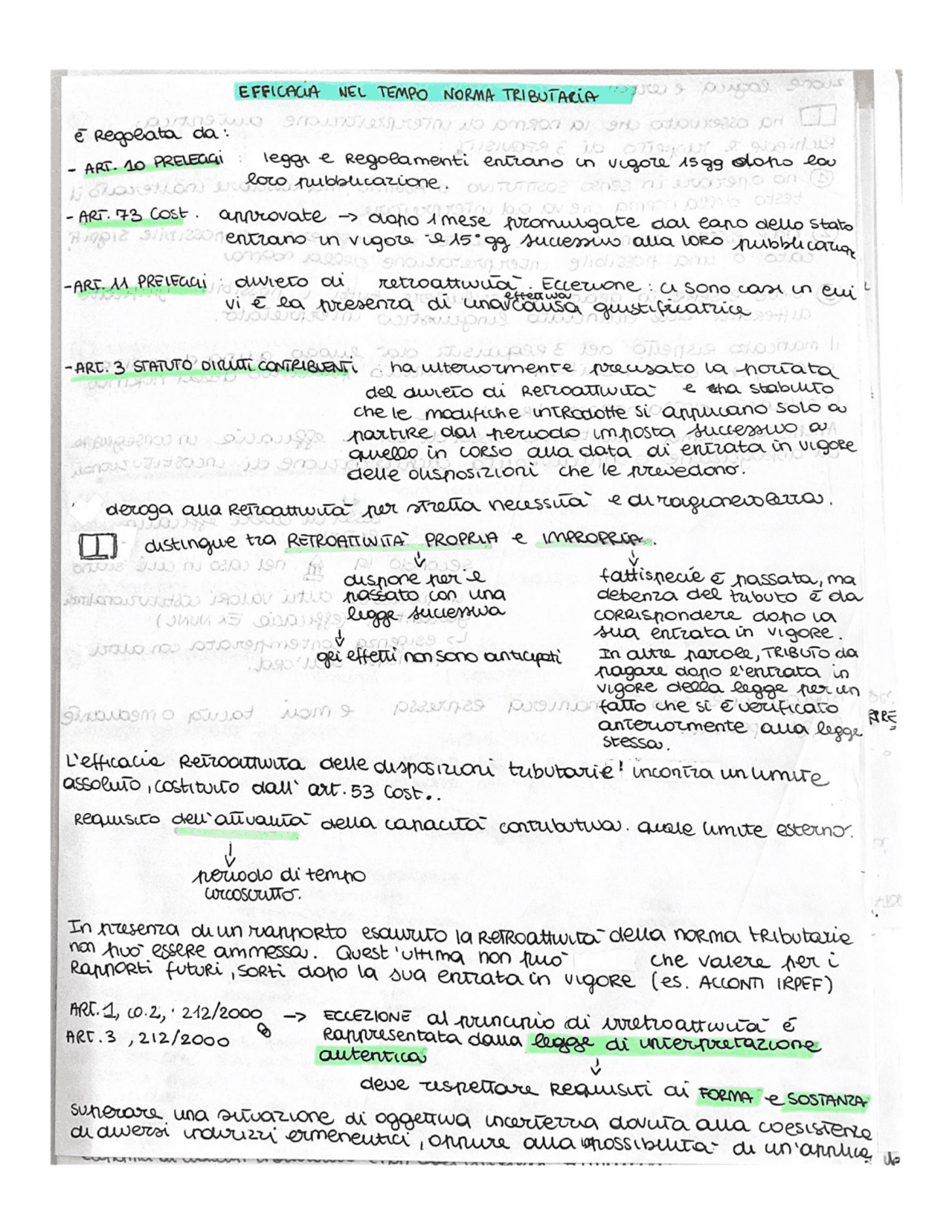 Diritto Tributario Libro Tesauro Docsity